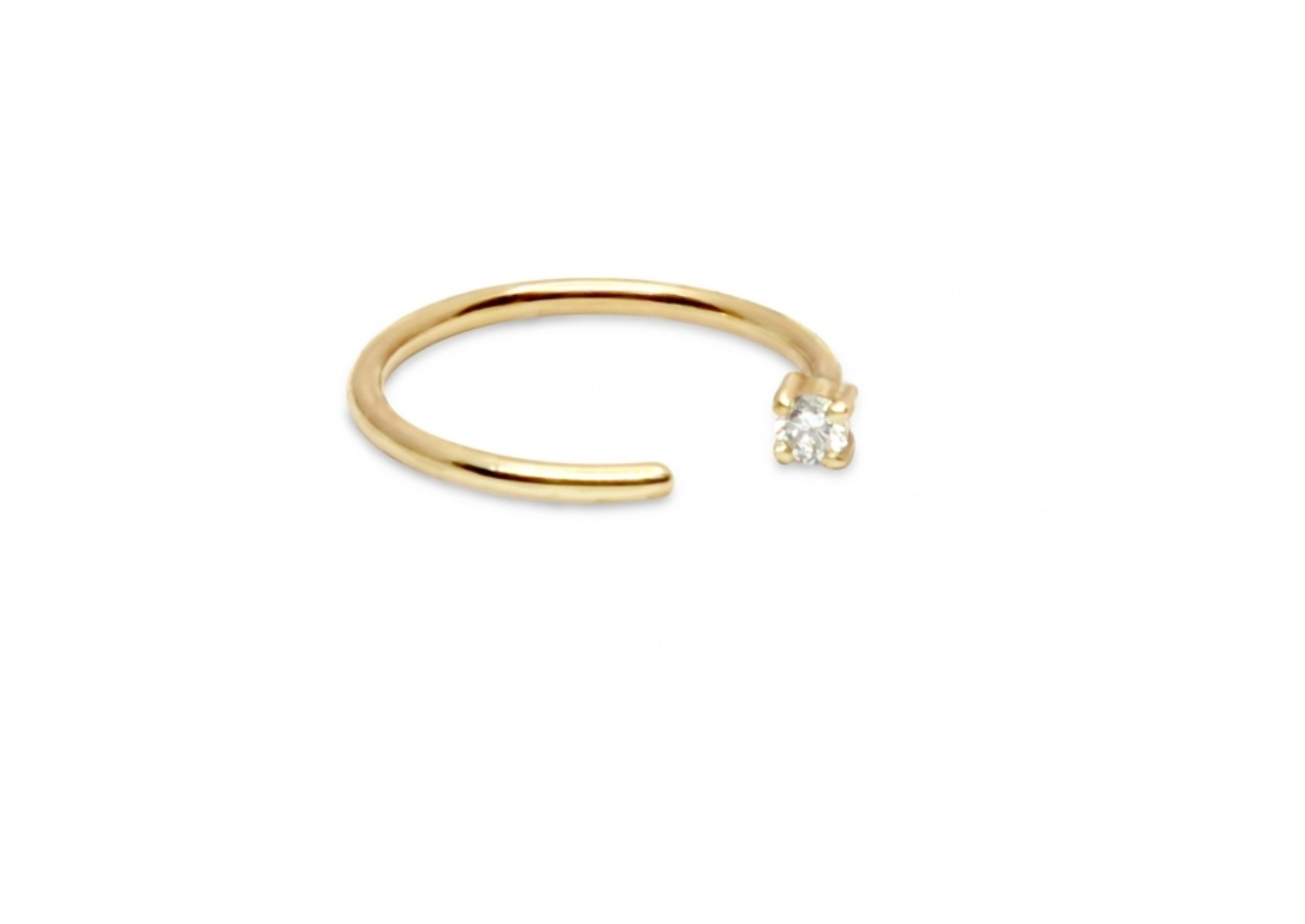 Single Lab-Diamond Nose Ring | FLUX and STONE JEWELRY