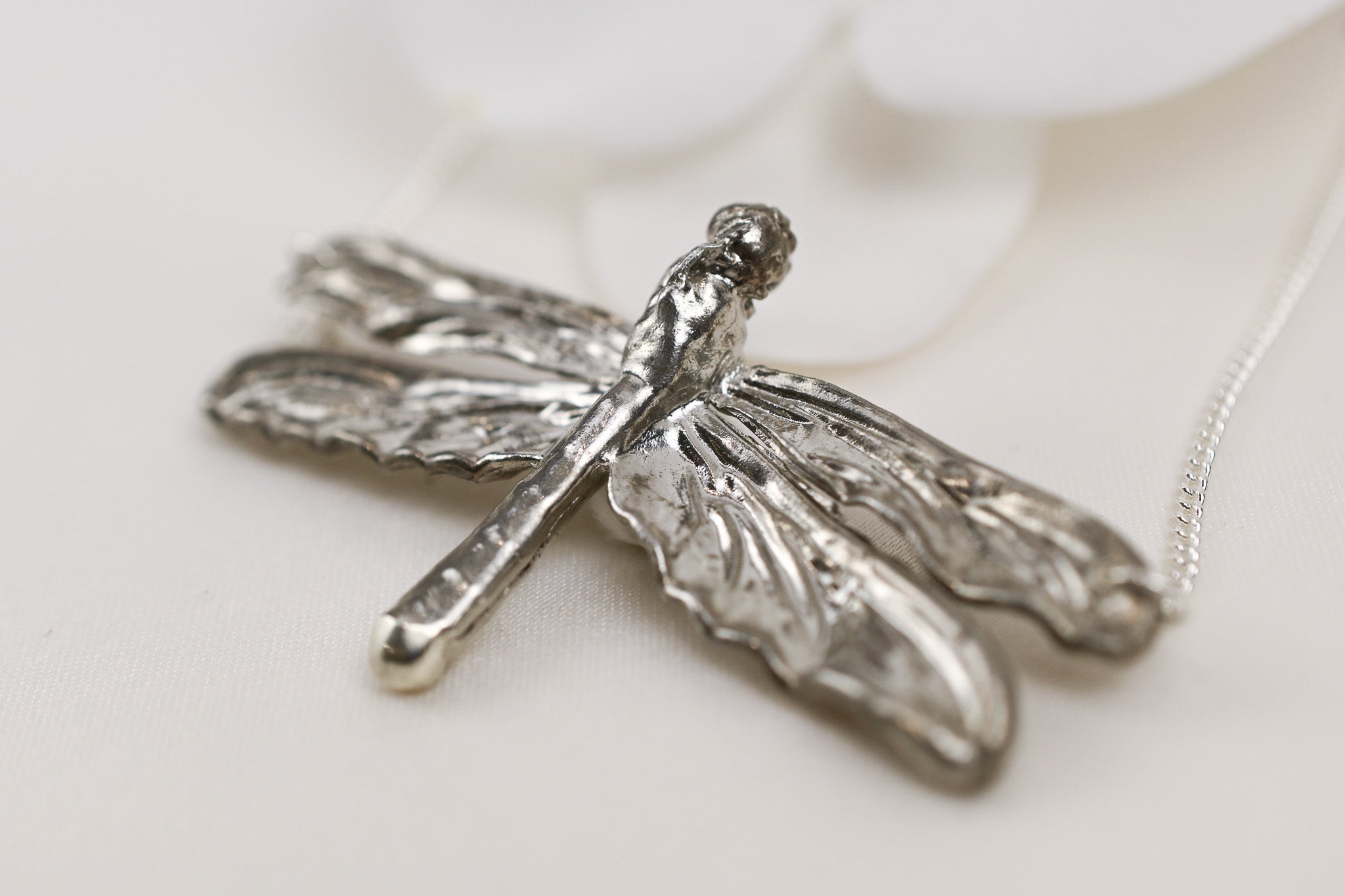 Dragonfly Silver Nature Cast Necklace | FLUX and STONE JEWELRY