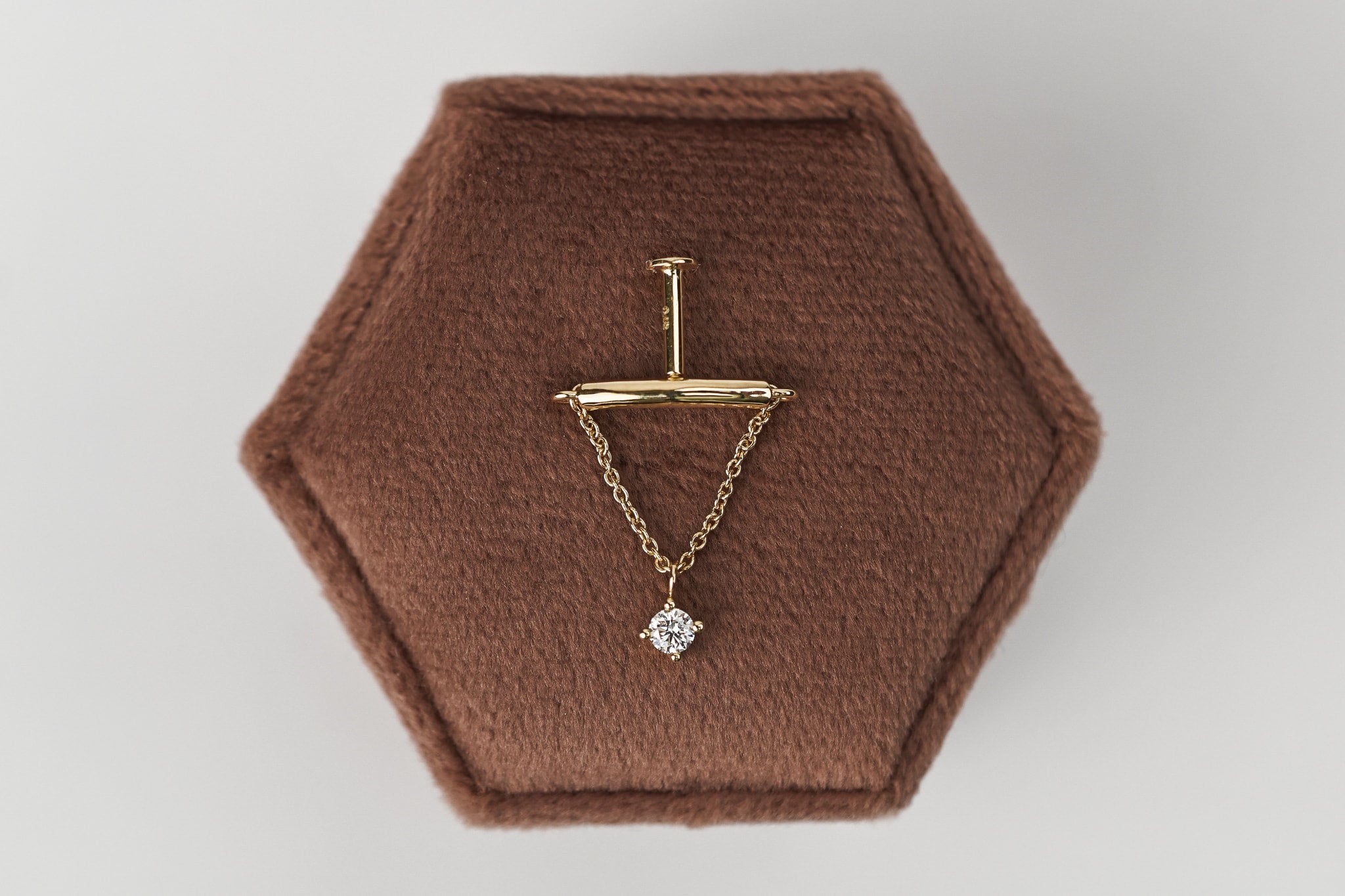 Helix Curved Bar with Handing Lab Diamond | FLUX and STONE JEWELRY