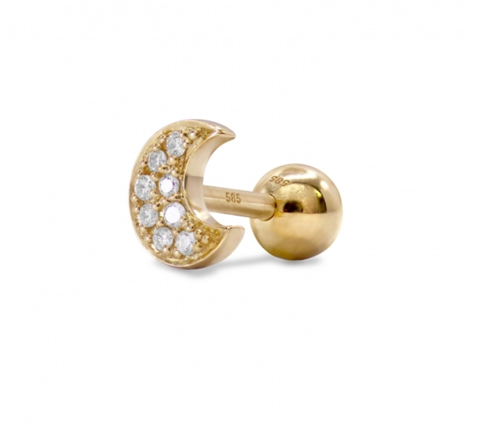 Moon Shape Helix Piercing | FLUX and STONE JEWELRY