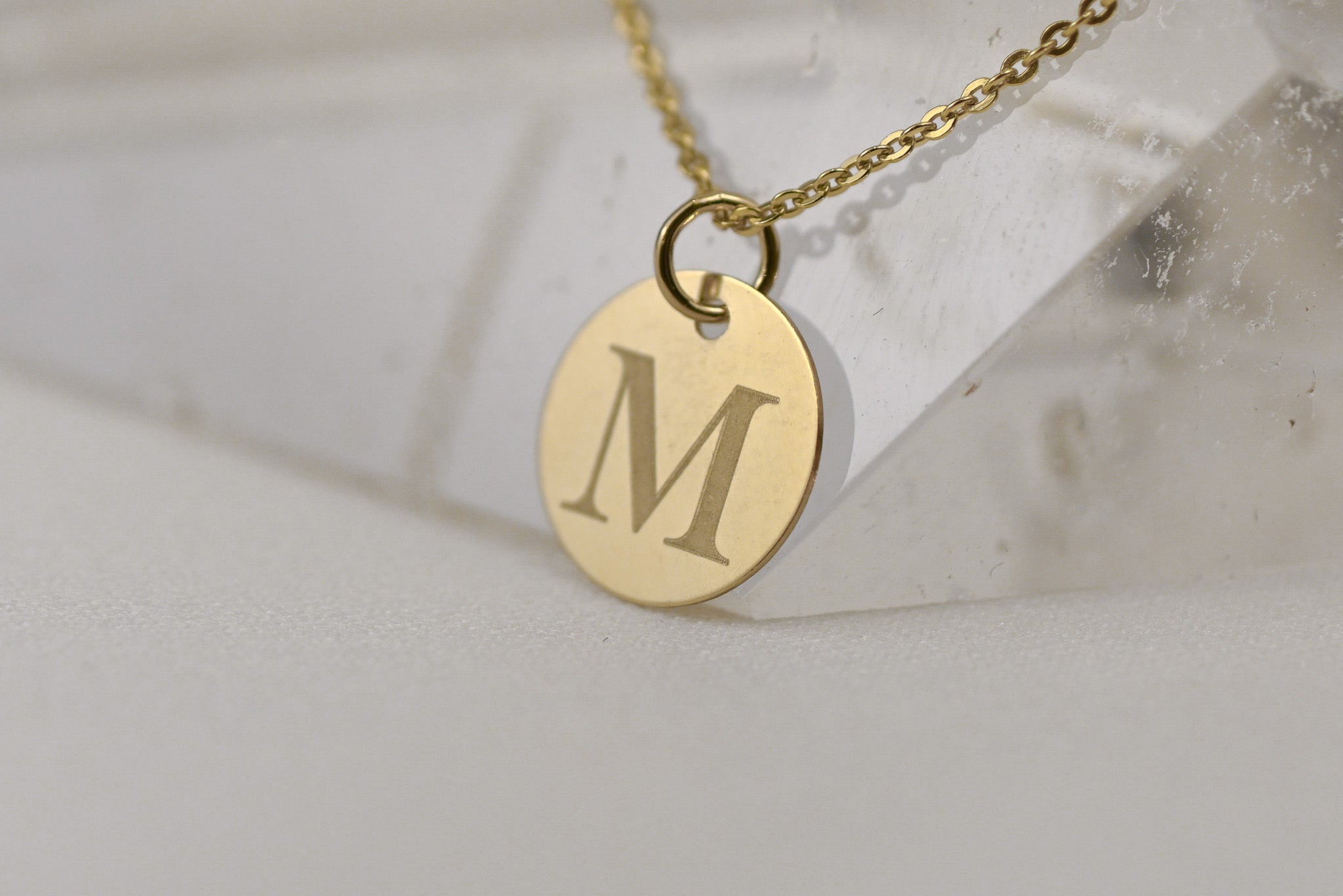 M - Gold Fill Stamp Monogram | FLUX and STONE JEWELRY