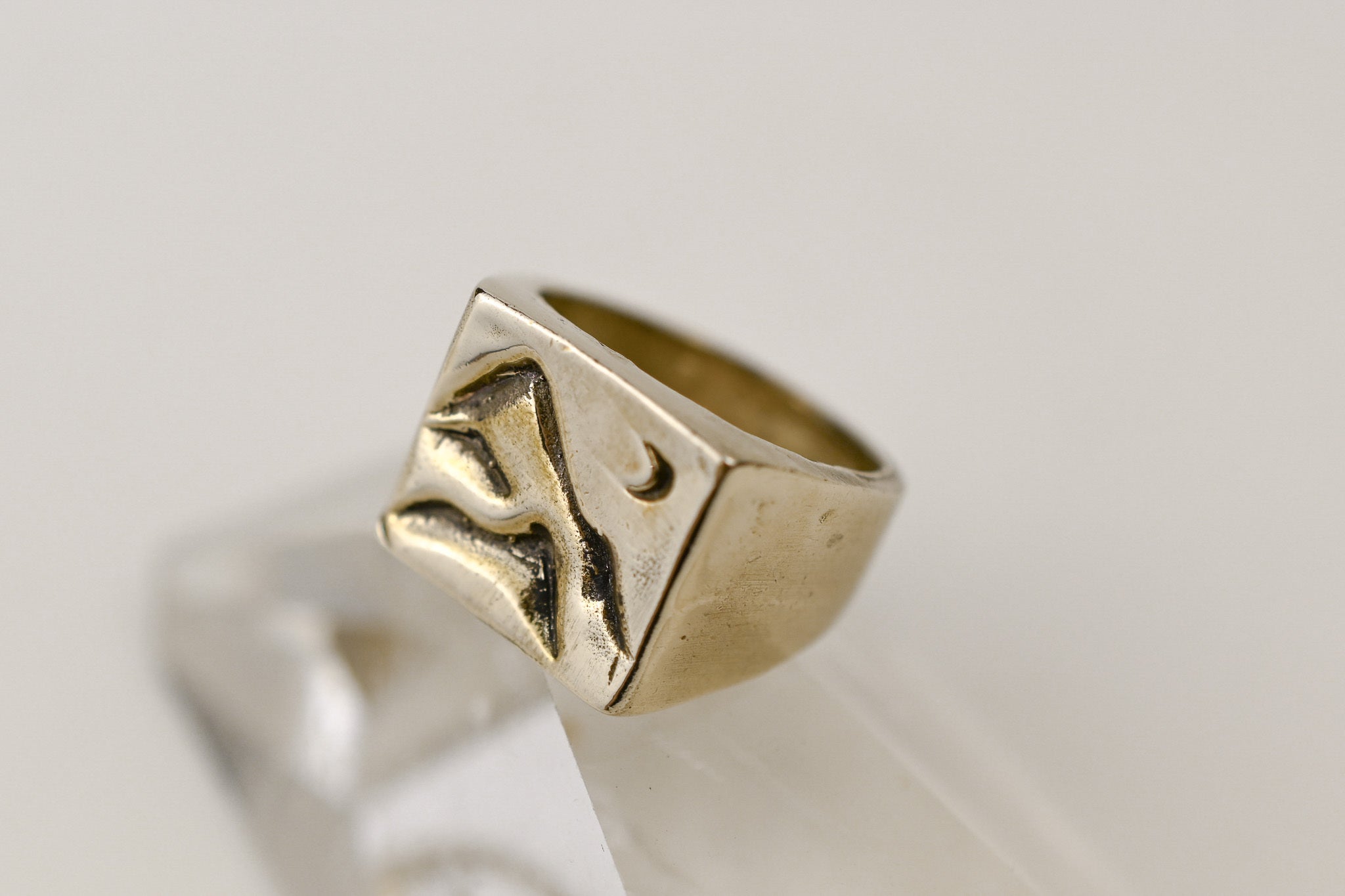 Midnight Mountain - Bronze Cast Signet Ring | FLUX and STONE JEWELRY