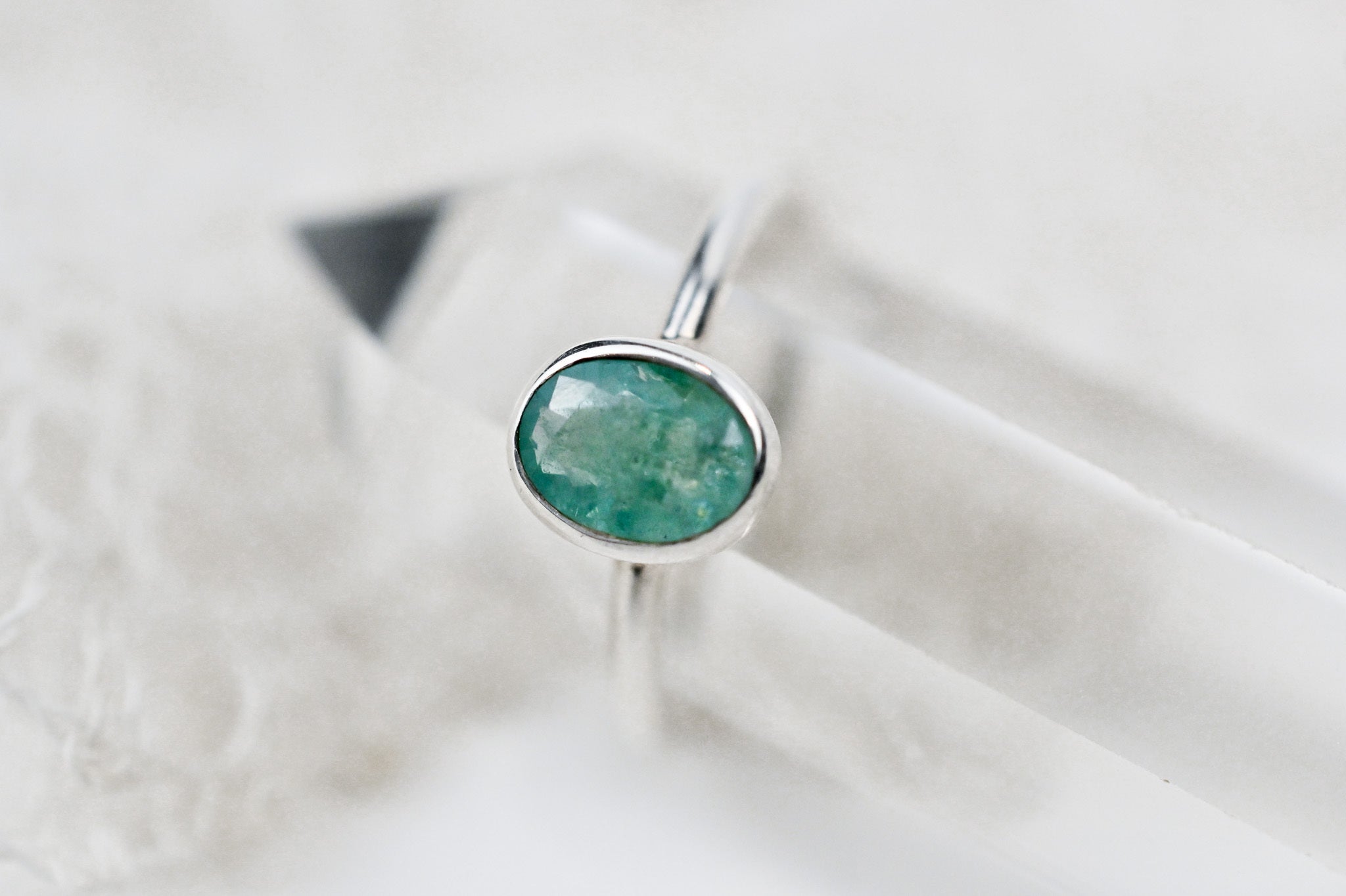 Emerald Oval Wild at Birth Ring | FLUX and STONE JEWELRY