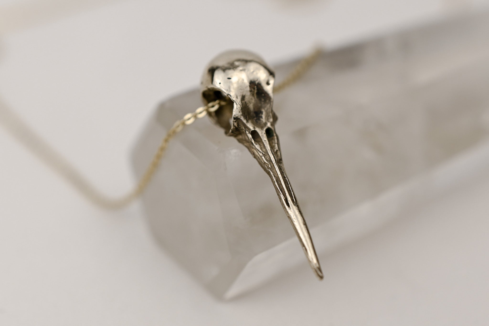 Hummingbird Skull Bronze Cast Necklace | FLUX and STONE JEWELRY